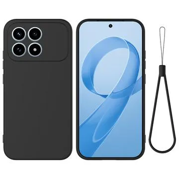 XIAOMI REDMI K90 LIQUID SILICONE CASE WITH HAND STRAP - BLACK