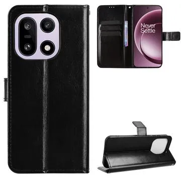 ONEPLUS 15 WALLET CASE WITH STAND - BLACK