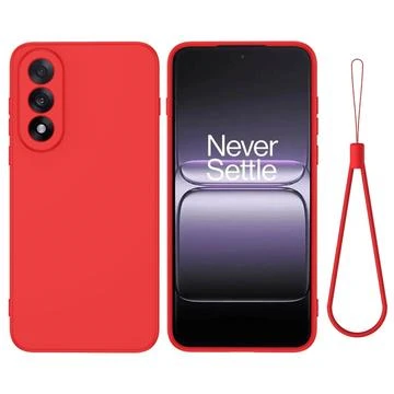 ONEPLUS NORD 5 LIQUID SILICONE CASE WITH HAND STRAP - RED