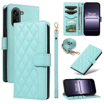 ONEPLUS ACE 5 RACING/NORD CE5 LUXURY QUILTED WALLET CASE - CYAN
