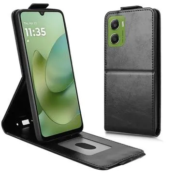 MOTOROLA MOTO G06/G06 POWER VERTICAL FLIP CASE WITH STAND - BLACK