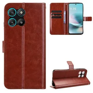 MOTOROLA MOTO G67 POWER/G57 POWER/G57 WALLET CASE WITH STAND - BROWN