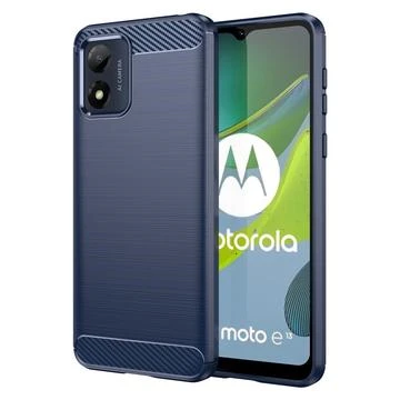 MOTOROLA MOTO E13 BRUŠENA TPU ZAŠTITNA MASKA - UGLJENIČNO VLAKNO - PLAVA