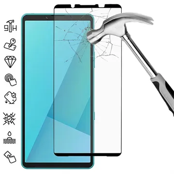 SONY XPERIA 10 VII FULL COVER TEMPERED GLASS SCREEN PROTECTOR - 9H - BLACK EDGE