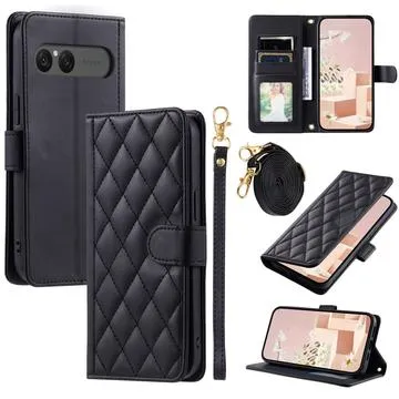SONY XPERIA 10 VII LUXURY QUILTED WALLET CASE - BLACK