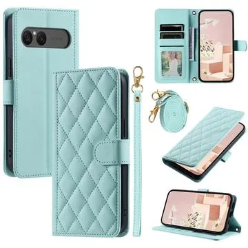 SONY XPERIA 10 VII LUXURY QUILTED WALLET CASE - GREEN