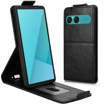 SONY XPERIA 10 VII VERTICAL FLIP CASE WITH STAND - BLACK