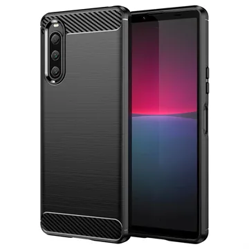 SONY XPERIA 10 V BRUŠENA TPU ZAŠTITNA MASKA - KARBONSKA VLAKNA