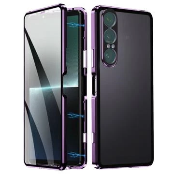 SONY XPERIA 1 VII MAGNETIC CASE WITH TEMPERED GLASS - PURPLE