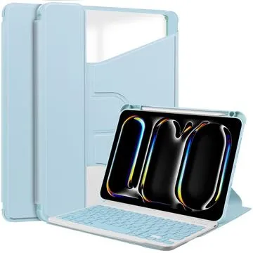 IPAD PRO 11 2024/2025 360 ROTATING SMART CASE WITH BLUETOOTH KEYBOARD - SKY BLUE