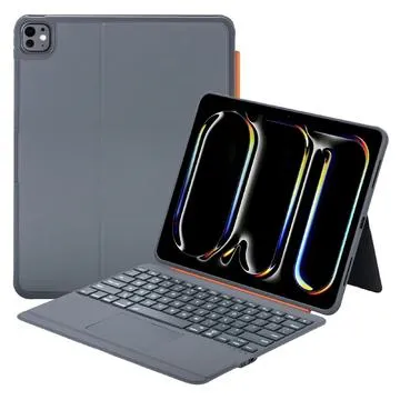 IPAD PRO 13 2024/2025 K09 MAGNETIC LEATHER KEYBOARD CASE WITH TOUCHPAD - BLACK
