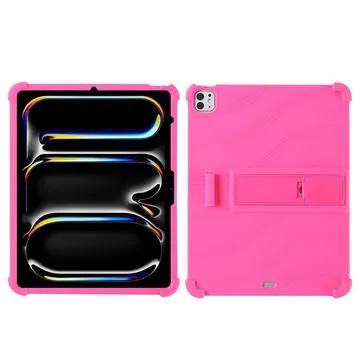 IPAD PRO 13 (2025) SILICONE CASE WITH KICKSTAND - HOT PINK