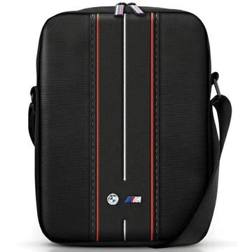 BMW M COLLECTION NYLON CROSSBODY TABLET BAG - 10" - RED STRIPE / BLACK