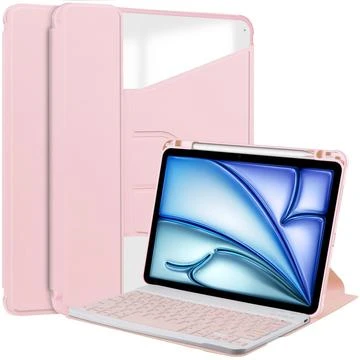 IPAD AIR 11 2024/2025/2026 360 ROTATING SMART CASE WITH BLUETOOTH KEYBOARD - PINK