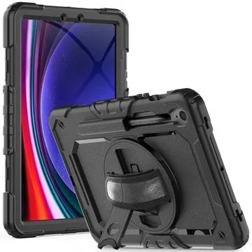 SAMSUNG GALAXY TAB S9/S9 FE/S10 FE/S10 LITE TECH-PROTECT SOLID360 HYBRID CASE W. STRAP - BLACK