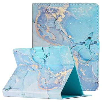 UNIVERSAL MARBLE PATTERN TABLET FOLIO CASE - 10" - BLUE