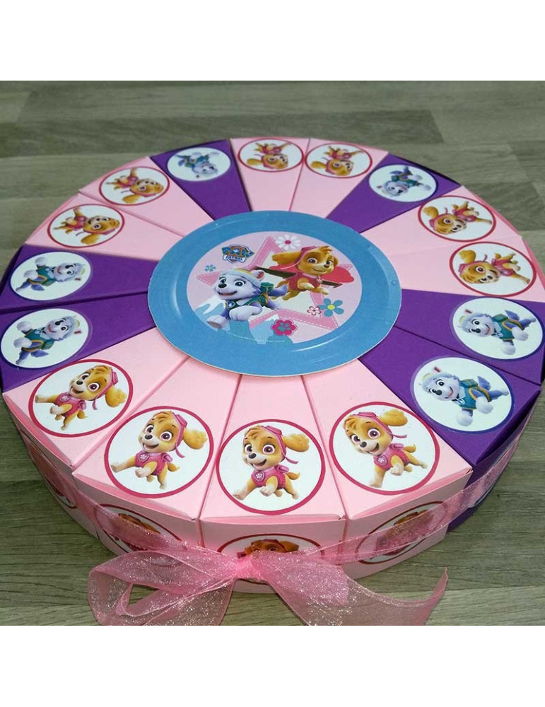 Paw patrol pink torta od kartona