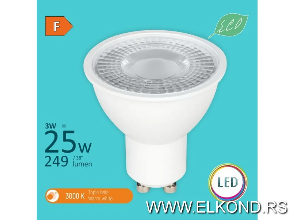 Led sijalica 3W GU10 3000K 240V M2 MITEA ECO
