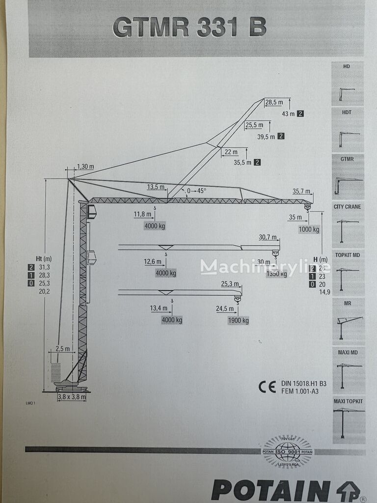 Potain GTMR 331 toranjska dizalica