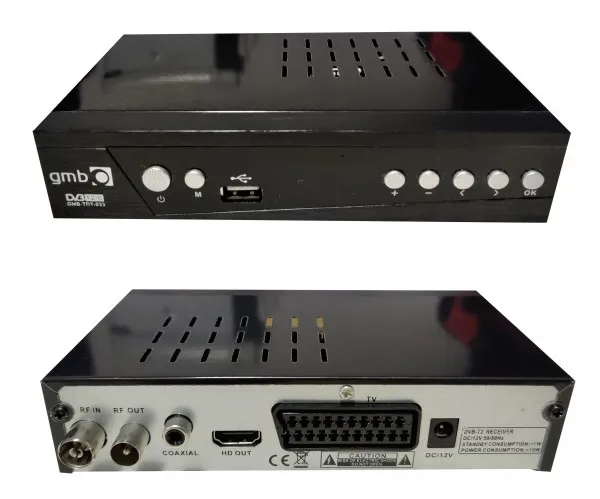 GEMBIRD GMB-TDT-033 ** DVB-T2/C SET TOP BOX USB/HDMI/Scart/RF-out, PVR, Full HD,H264, hdmi-kabl (1180)