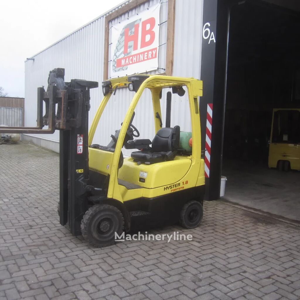 Hyster H 1.8 FT, LPG-gas, triplo, side shift, kistenkantelaar. viljuškar na gas