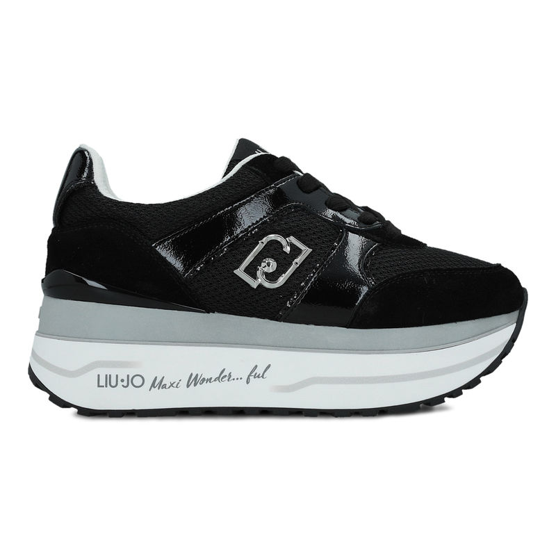 Ženske patike Liu Jo Liu Jo Maxi Wonder Plus 02 - Sneaker Cow Suede/Mesh/Napla Black