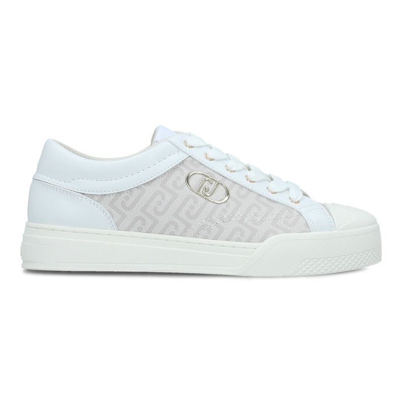 Ženske patike Liu Jo Benson 01 - Sneaker Monogram Saffiano White