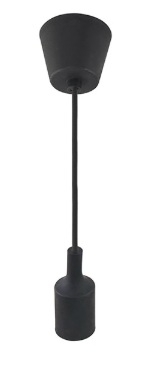 021-001-0001 BLACK E-27 1M PENDANT LAMP-VOLTA