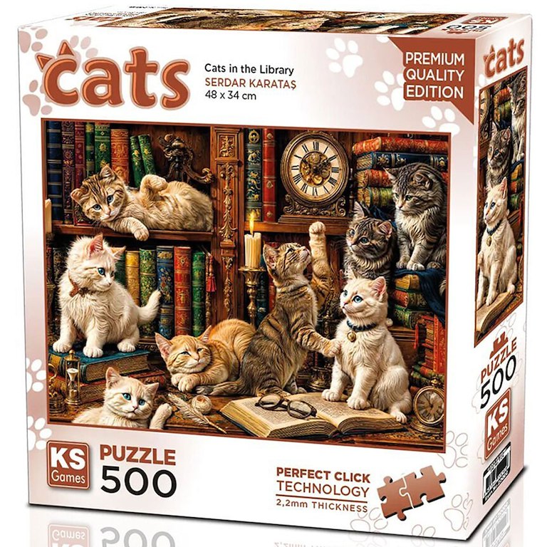 KS Puzzle 500 pcs Cats in the Library 20090