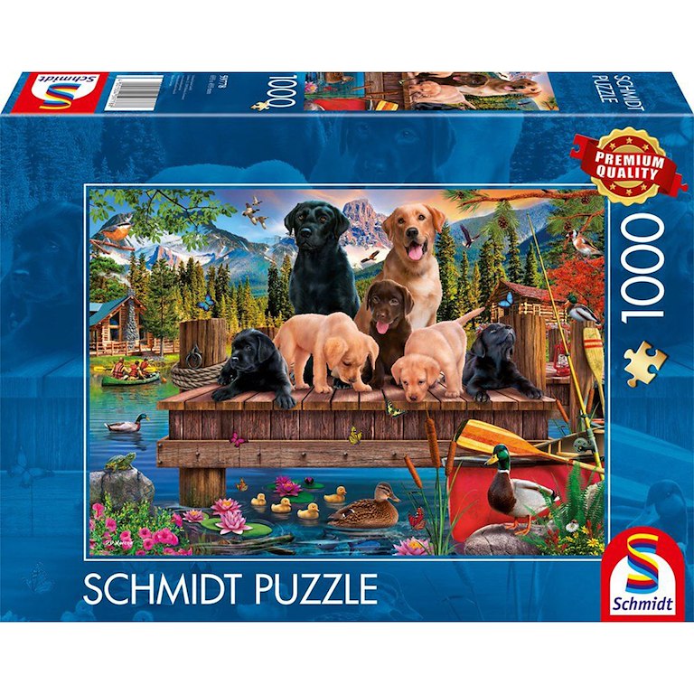 Schmidt puzzle 1000 pcs Dog Family At The Lake 59778