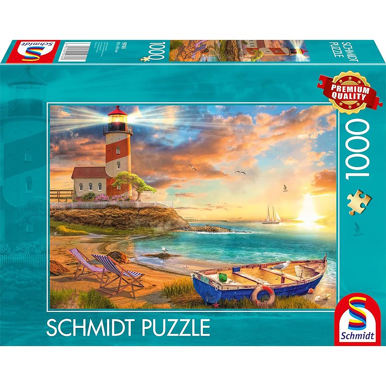 Schmidt puzzle 1000 pcs Lars Stewart Sunset over lighthouse bay 59765