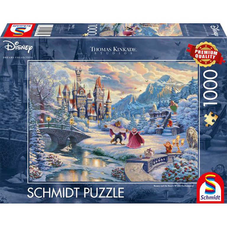 Schmidt puzzle 1000 pcs Thomas Kinkade Disney Beauty and the Beast Magical Winter Evening 59671