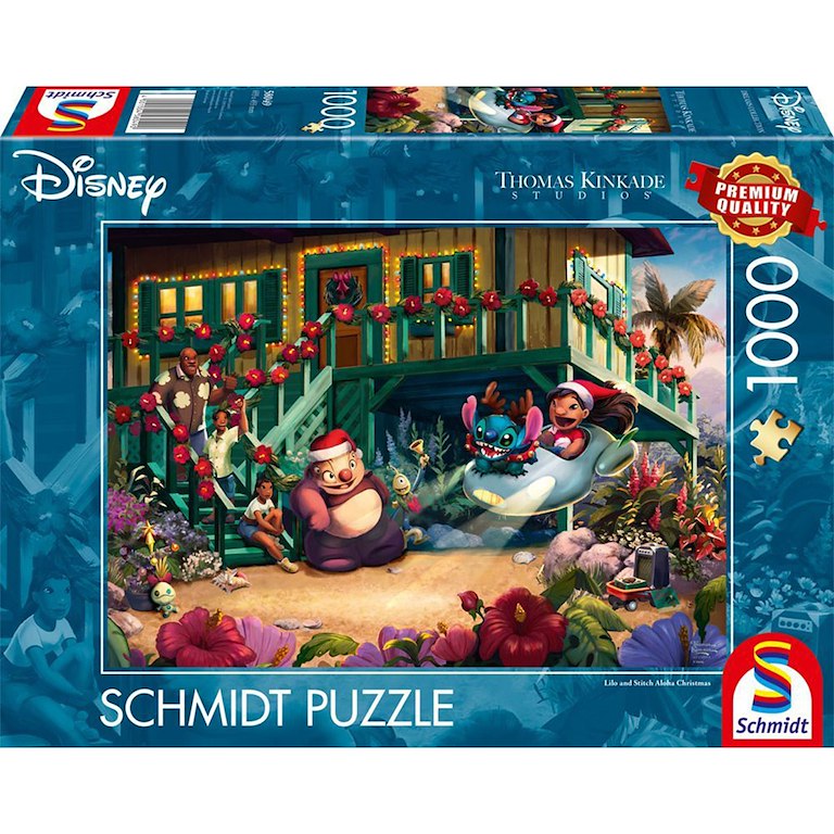 Schmidt puzzle 1000 pcs Thomas Kinkade Disney Lilo and Stitch Aloha Christmas 58049