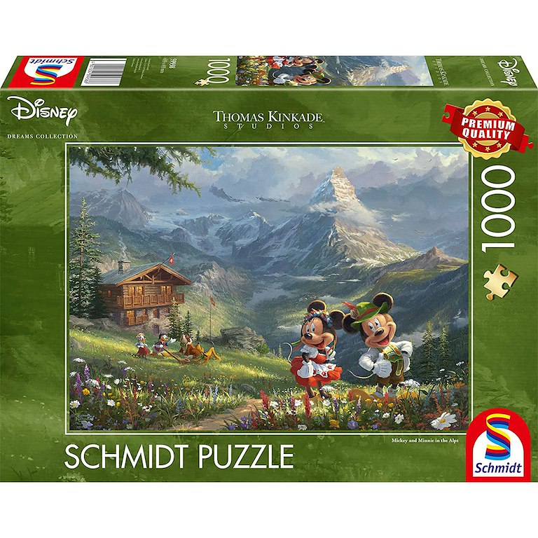 Schmidt puzzle 1000 pcs Thomas Kinkade Disney Mickey & Minnie in the Alps 59938