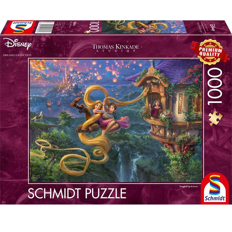 Schmidt puzzle 1000 pcs Thomas Kinkade Disney Rapunzel Tangled up in Love 58034