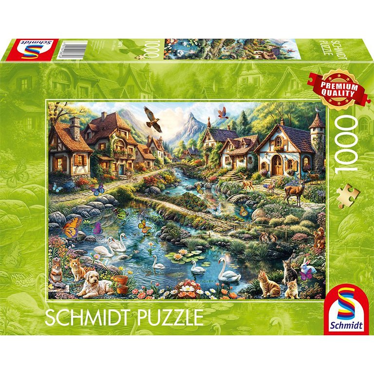 Schmidt puzzle 1000 pcs Village at the edge of the forest 58874