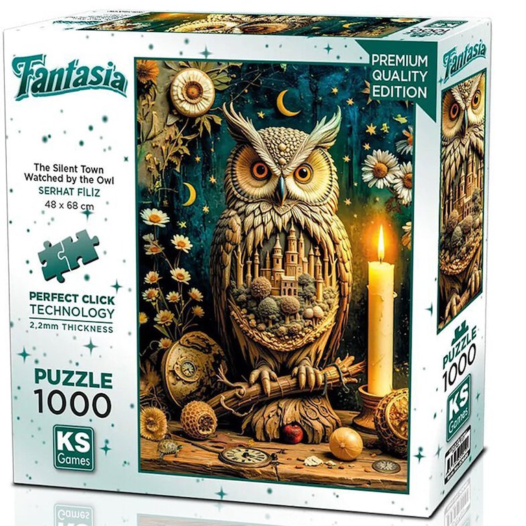 KS Puzzle 1000 pcs Fantasia The Silent Town Watched by the Owl 20849