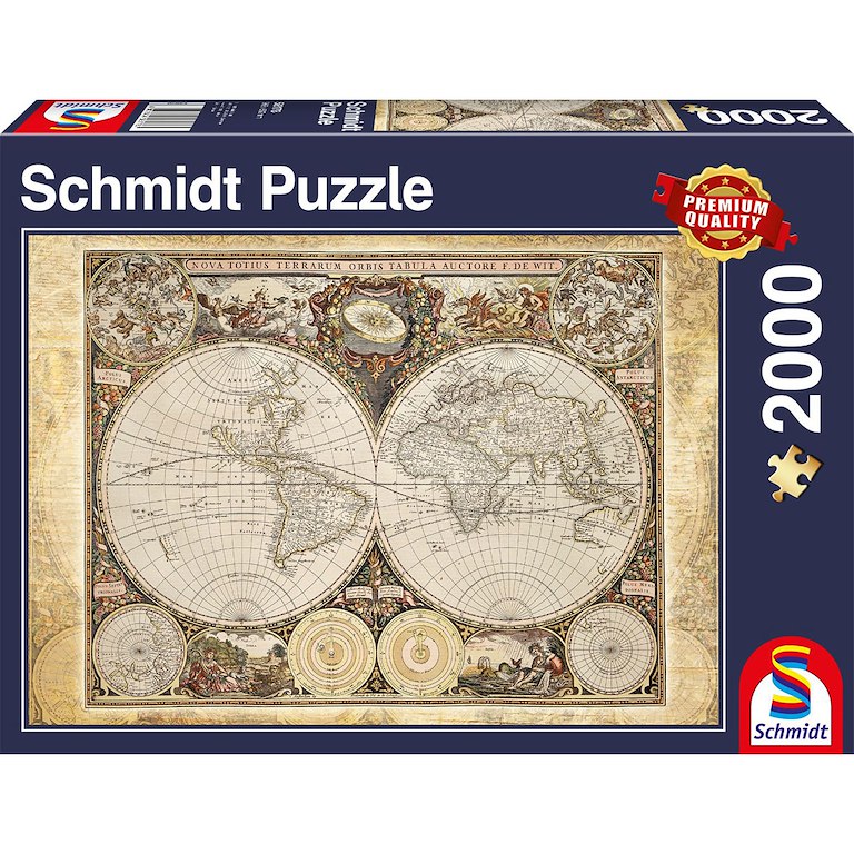 Schmidt puzzle 2000 pcs Historical map of the world 58178