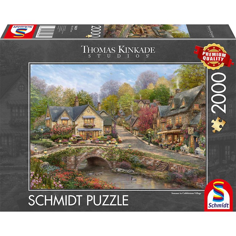 Schmidt puzzle 2000 pcs Thomas Kinkade Summer in Cobblestone Village 58629