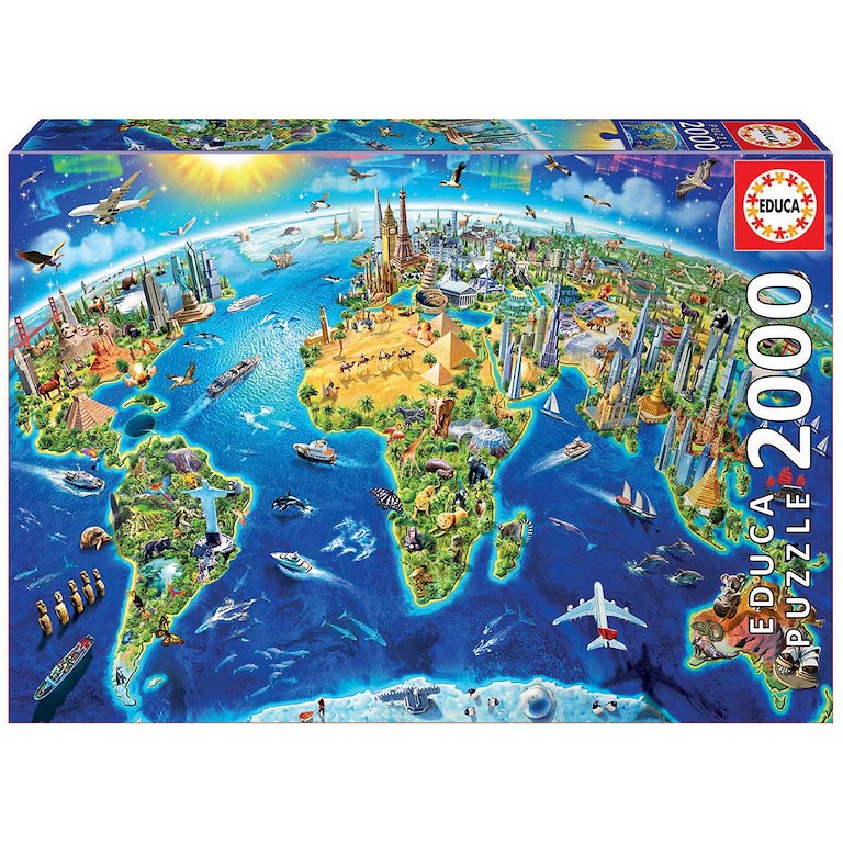 Educa Puzzle 2000 pcs Landmark of the World 17129