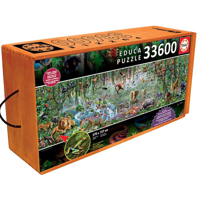 Educa puzzle 33600 delova Wild Life 16066 Drveni kofer