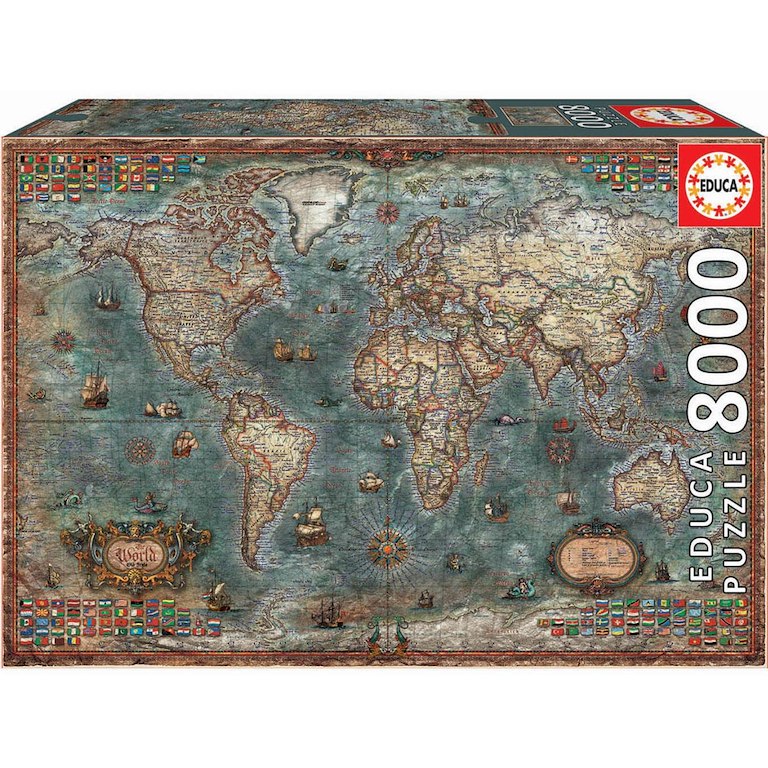 Educa Puzzle 8000 delova Historical World Map 18017