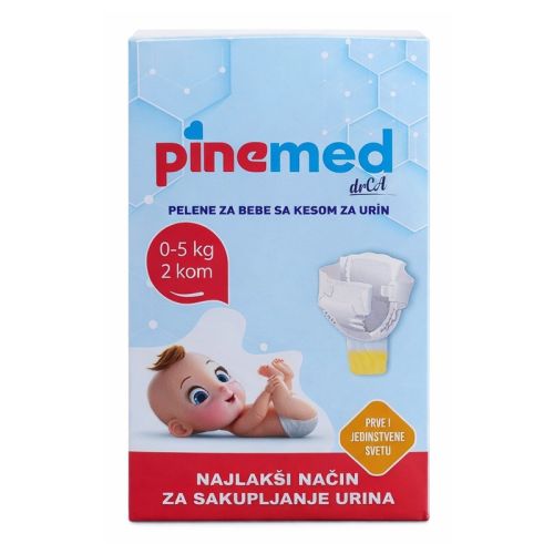 PINE MED PELENE ZA BEBE SA KESOM ZA URIN 0-5KG, 2 KOMADA