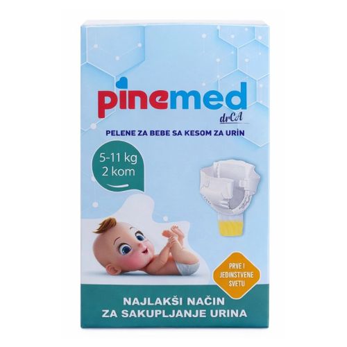 PINE MED PELENE ZA BEBE SA KESOM ZA URIN 5-11KG, 2 KOMADA