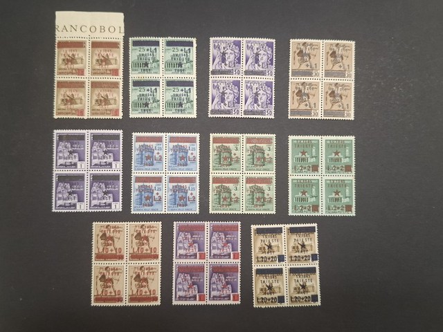 Jugoslavija 1945 Trst 3-V ** četverci komplet