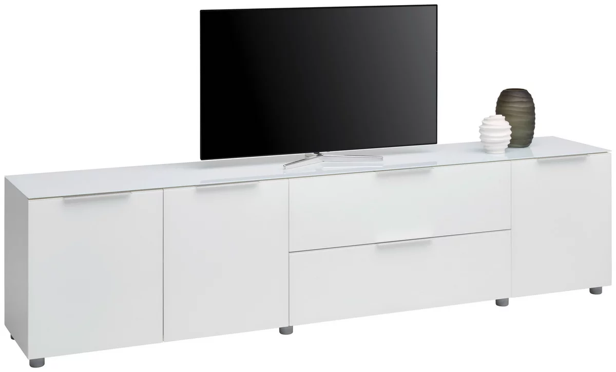 NISKA KOMODA 226,4/54/40 cm bela visoki sjaj