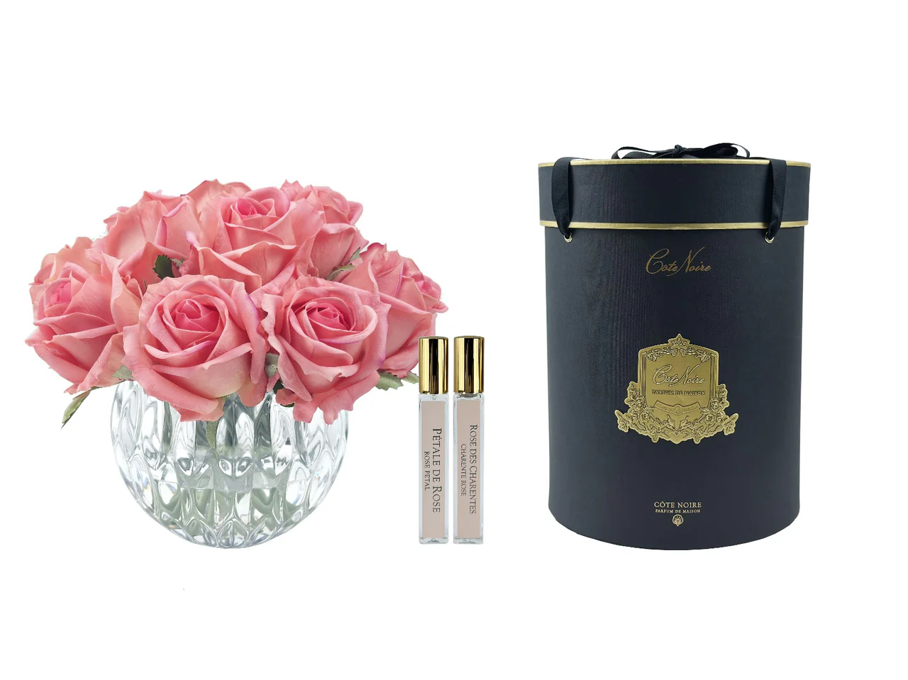 Cote Noire Luxury Round Bouquet White Peach Rose Buds – Difuzer