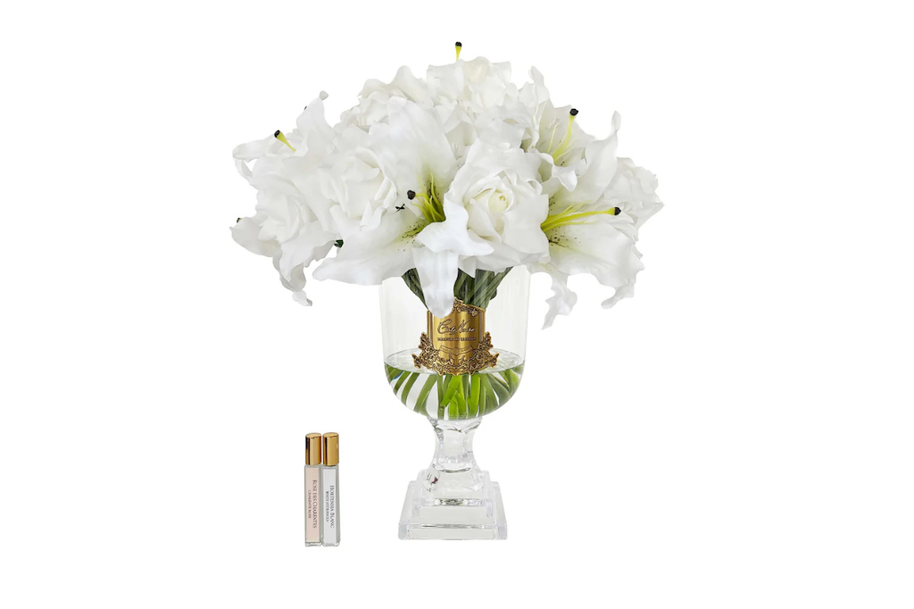 Cote Noire Versailles Lilies & Roses Bouquet Gold & Ivory White – Difuzer