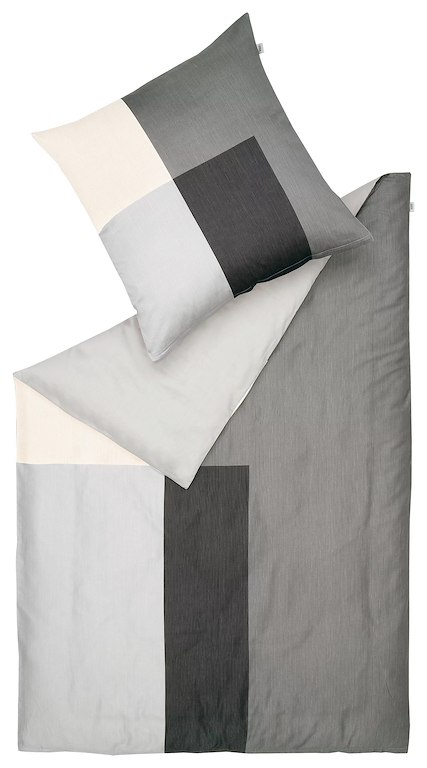 POSTELJINA SILENT LIVING 140/200 cm saten siva, crna, bela, svetlosiva