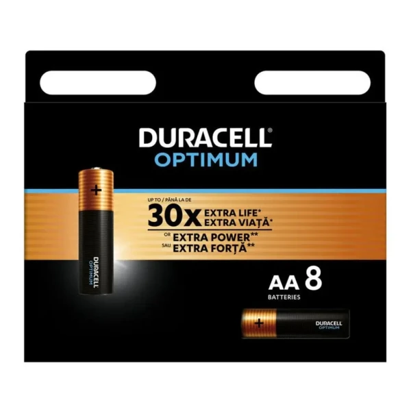 Duracell Baterija Duracell Optimum AA (pak 8 kom), nepunjiva